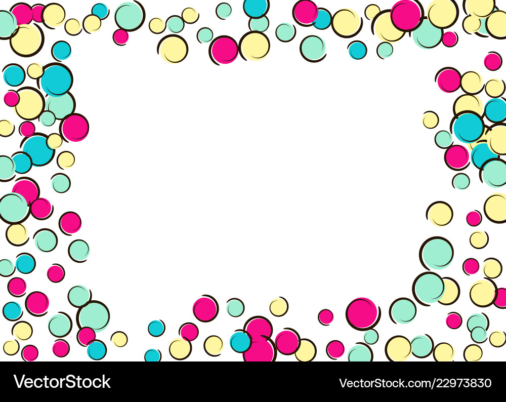 Pop art border with comic polka dot confetti Vector Image