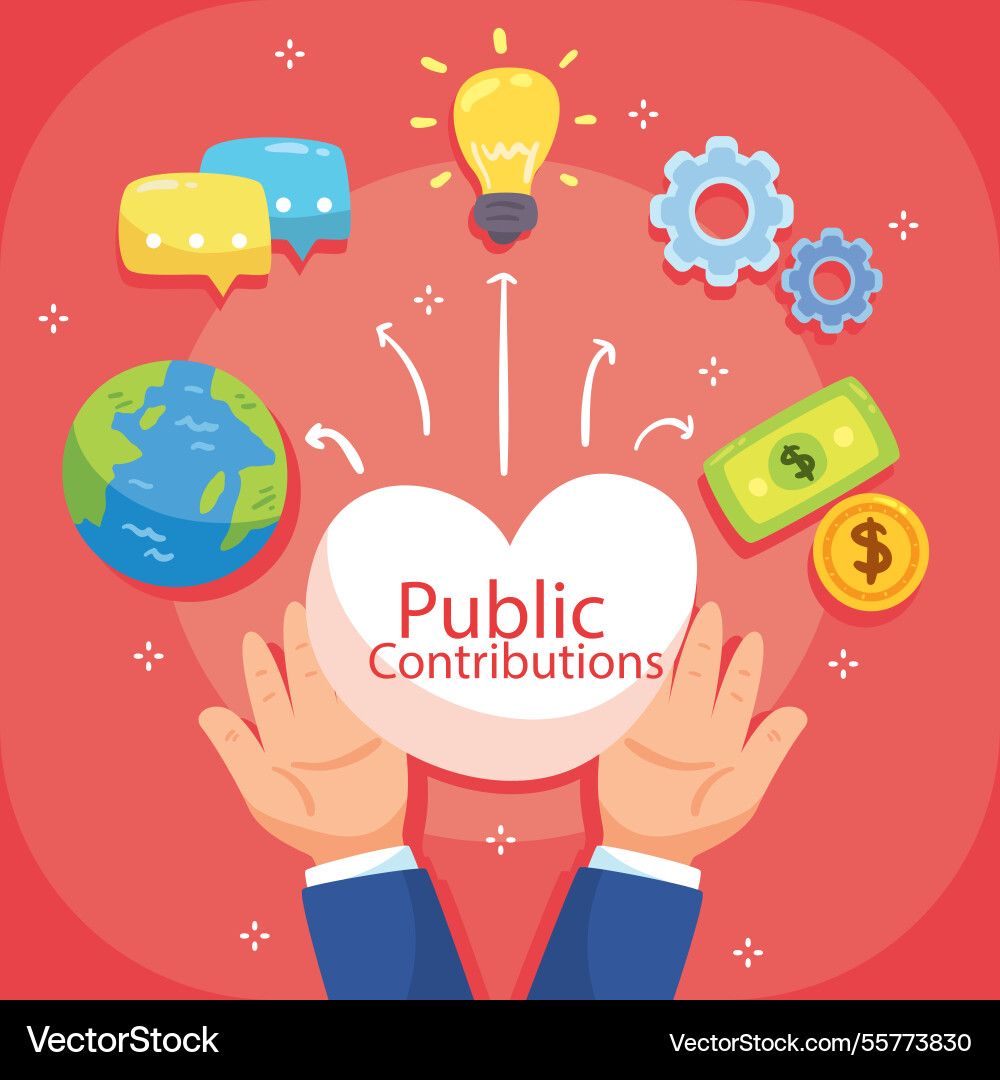 Public contributions concept Royalty Free Vector Image