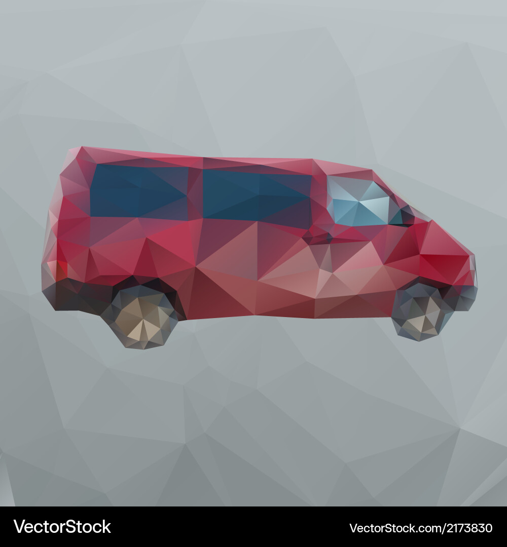 Red polygon van Royalty Free Vector Image - VectorStock