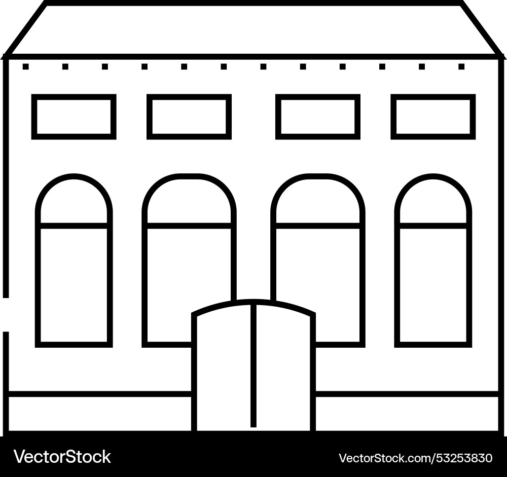 Residence house line icon Royalty Free Vector Image