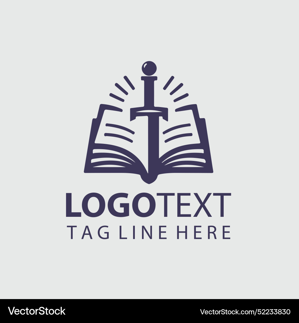 Sword book logo Royalty Free Vector Image - VectorStock