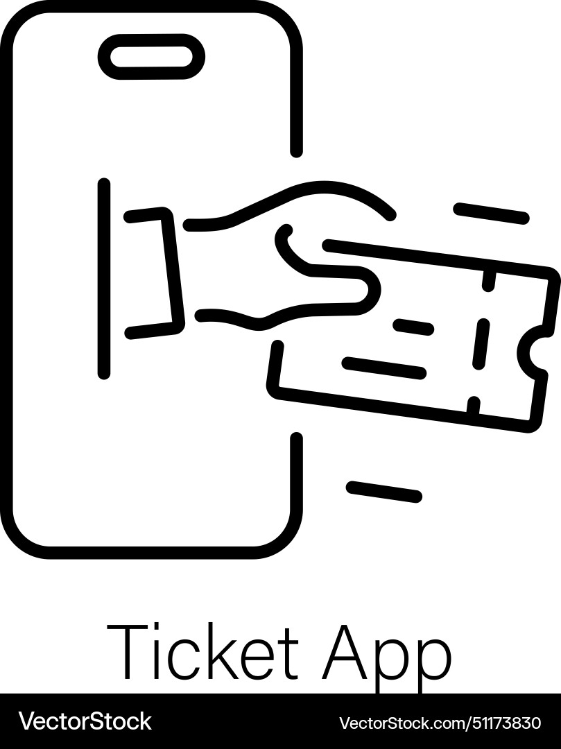 Ticket app Royalty Free Vector Image - VectorStock