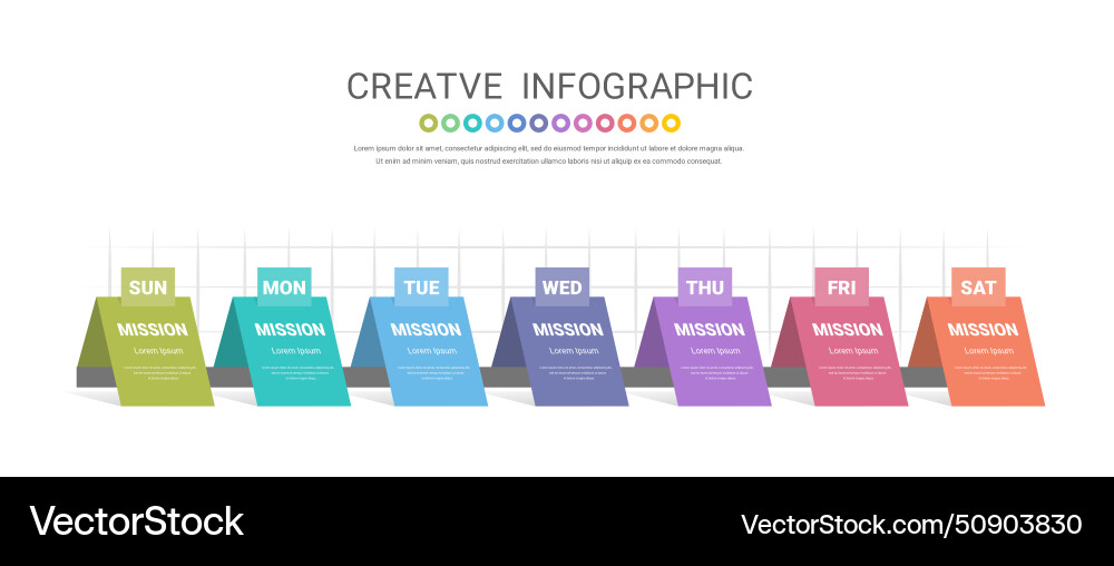 Time line timeline business for 7 day week Vector Image