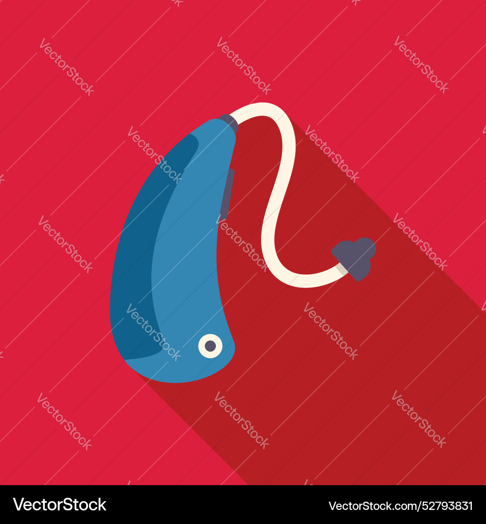 Blue hearing aid improving loss problems Vector Image