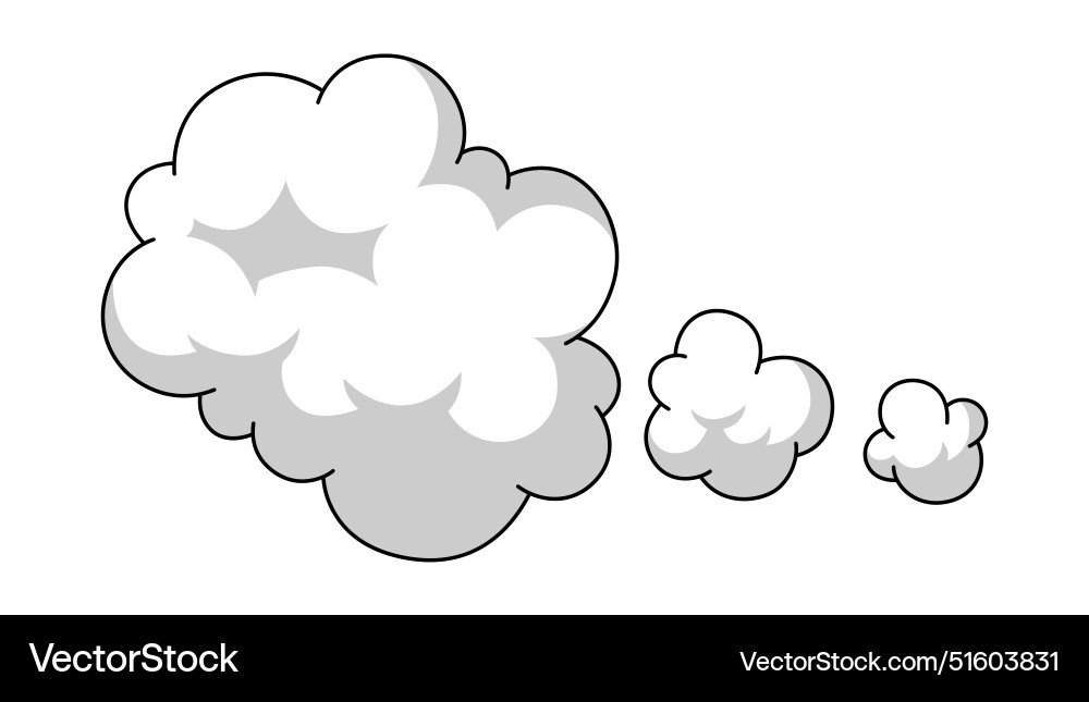 Cartoon of smoke comic image Royalty Free Vector Image