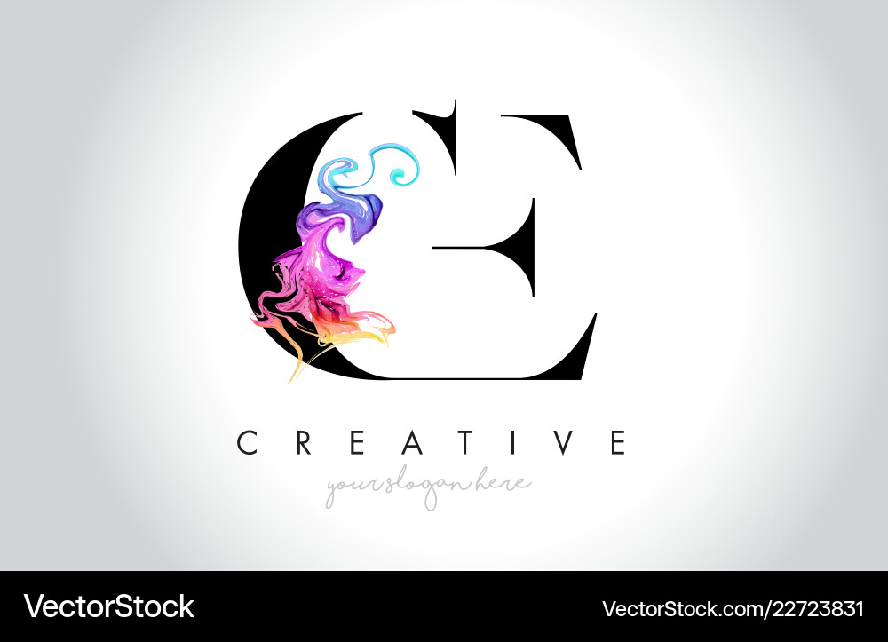 Ce vibrant creative leter logo design Royalty Free Vector