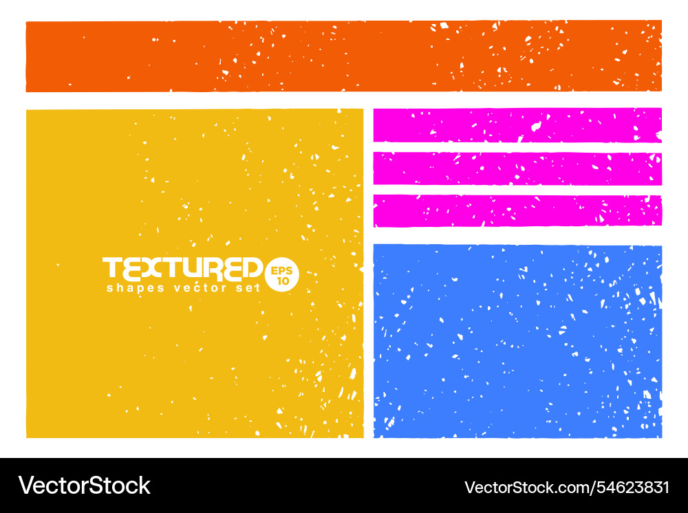 Colorful textured rectangular backgrounds set Vector Image