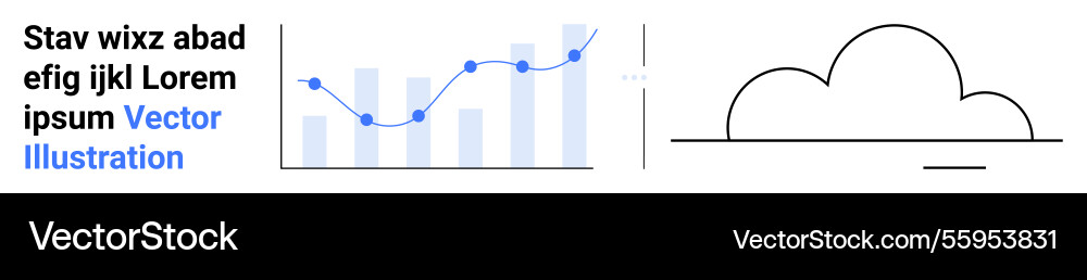Data analysis with line graph and bar chart Vector Image
