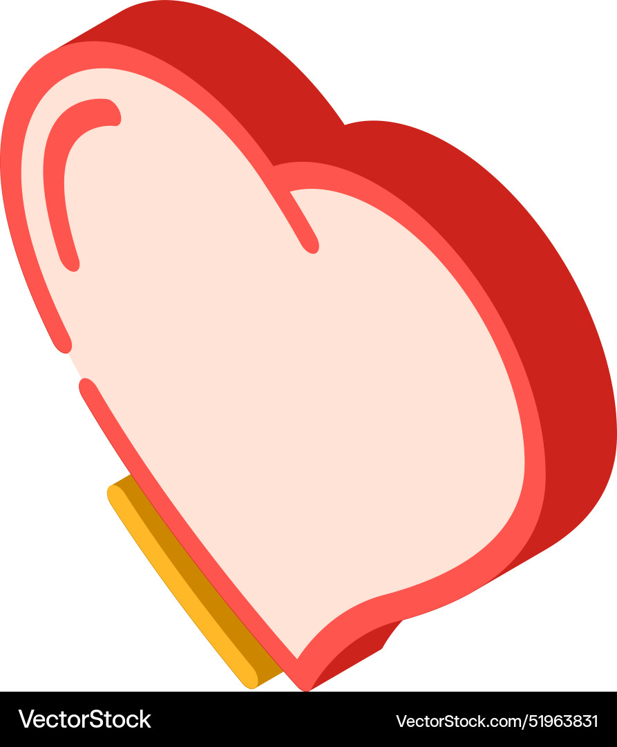 Heart symbol love isometric icon Royalty Free Vector Image