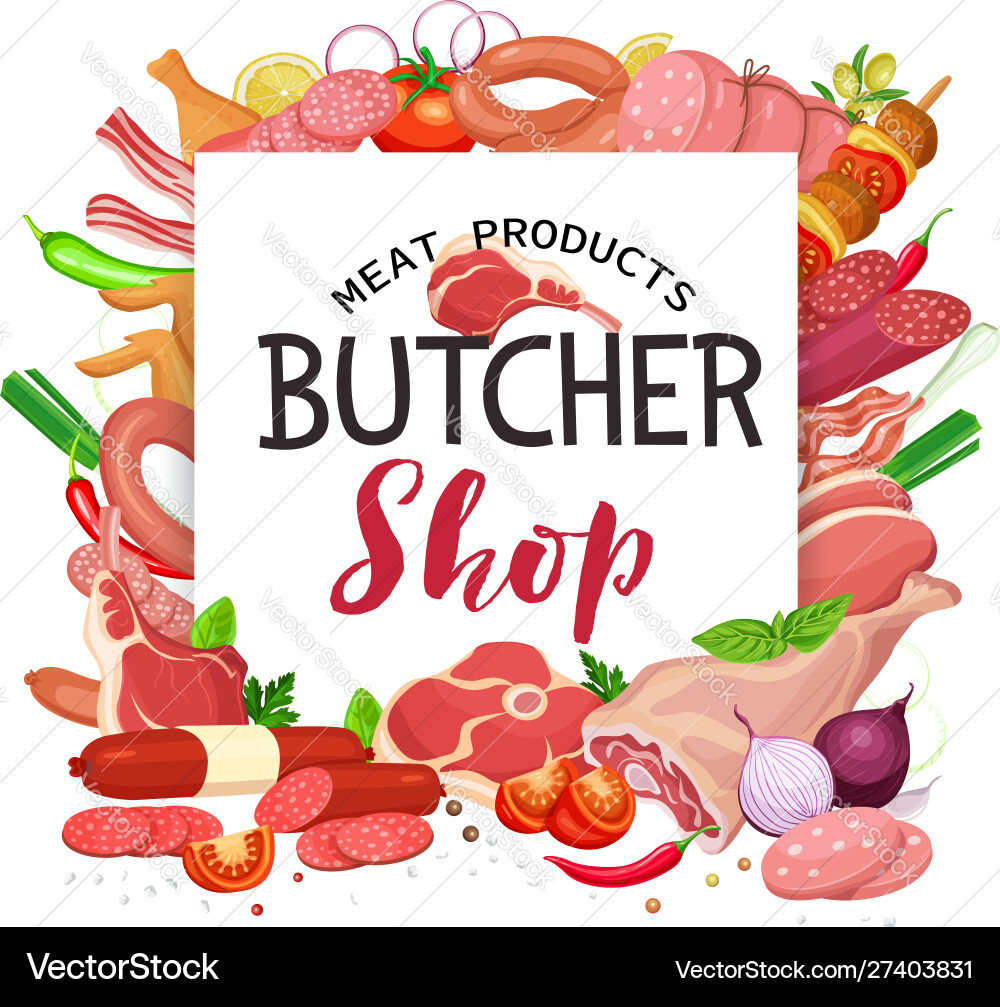 Meat products banner Royalty Free Vector Image