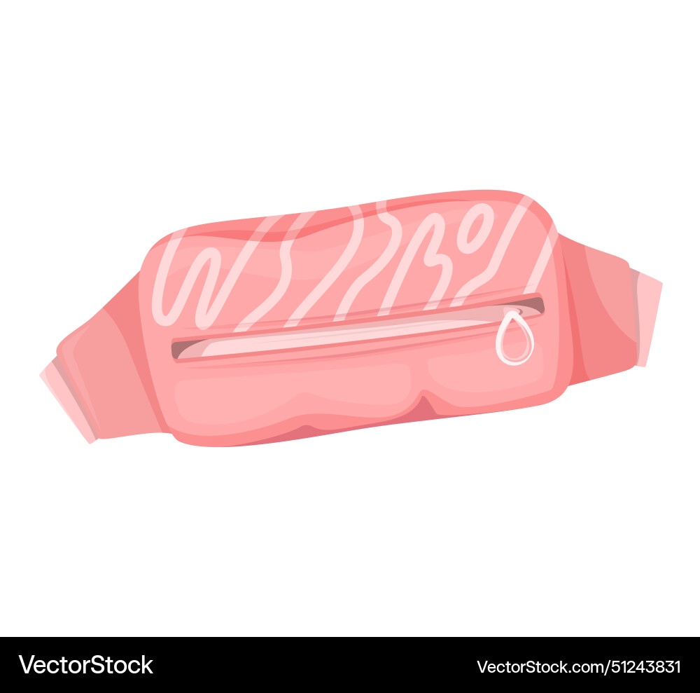 Pink running waist pack isolated Royalty Free Vector Image