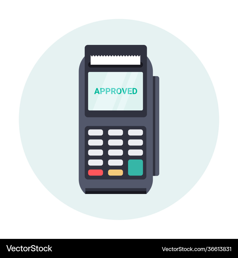 Pos nfc payment machine icon terminal card Vector Image