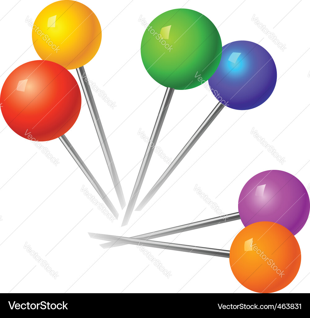 Stationery pins Royalty Free Vector Image - VectorStock