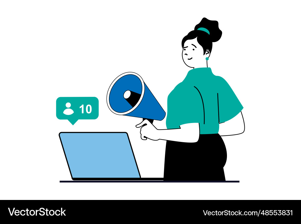 Target audience concept with people scene in flat Vector Image