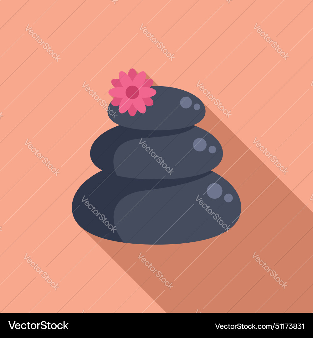 Zen round stones icon flat spa rock shape Vector Image