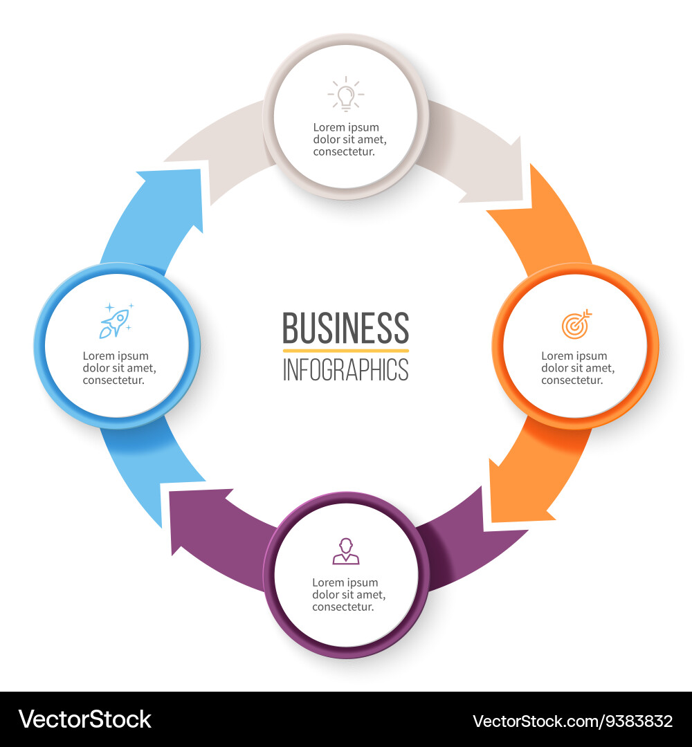 Circular arrows for infographics Royalty Free Vector Image