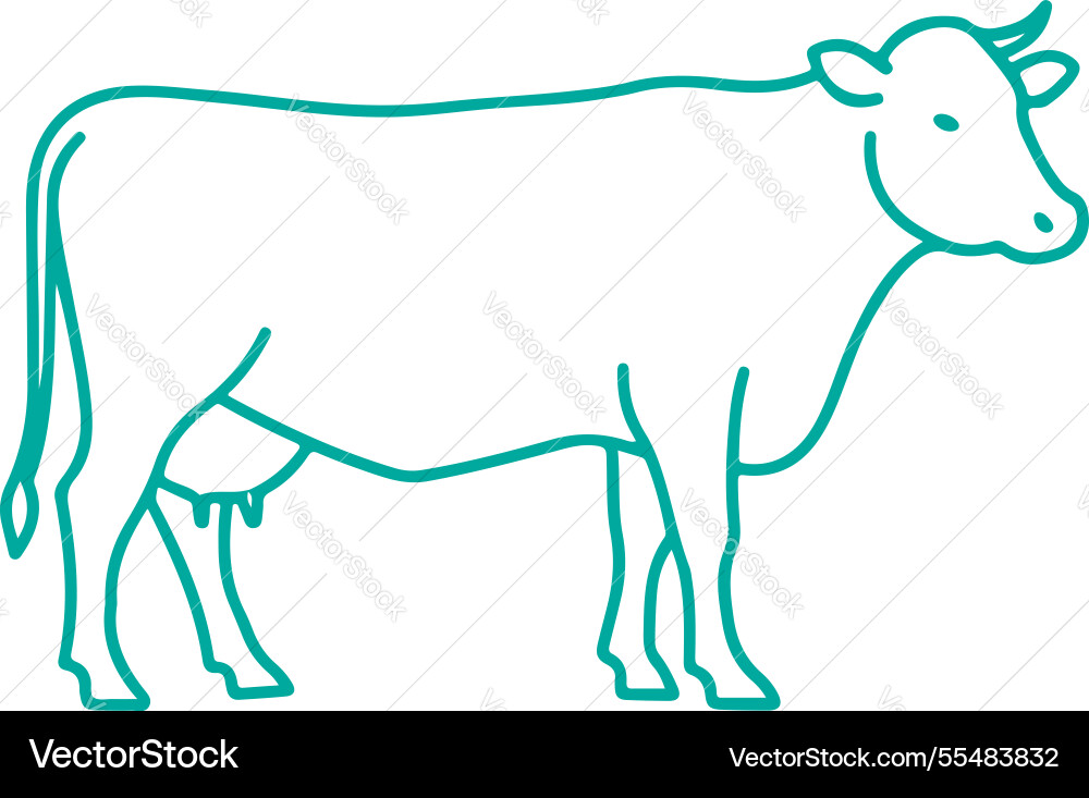 Cow line art Royalty Free Vector Image - VectorStock