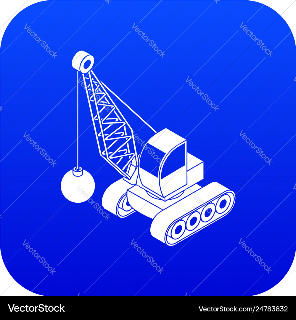 Demolish truck icon blue Royalty Free Vector Image