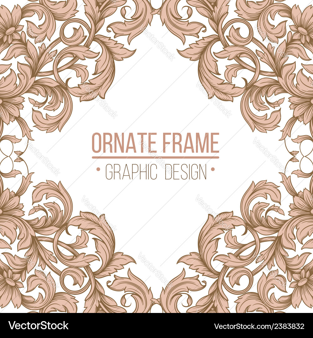 Elegant Rococo Border Frame Royalty Free Vector Image