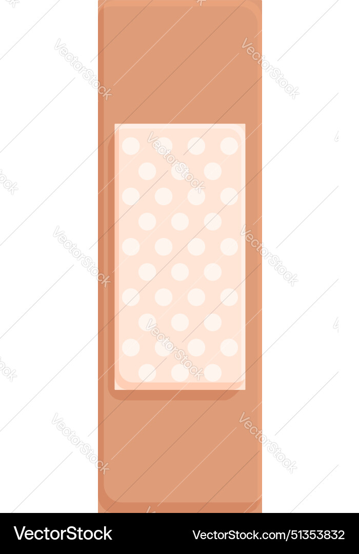 Flat design of a single beige adhesive plaster Vector Image