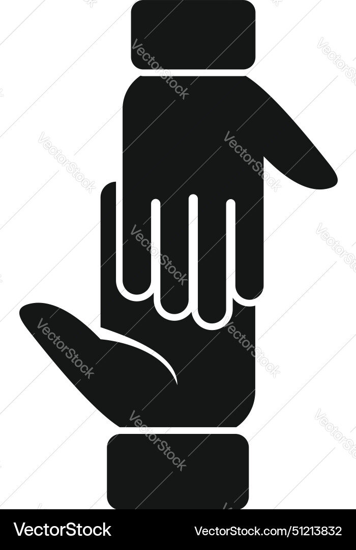 Hand friend support icon simple hope Royalty Free Vector