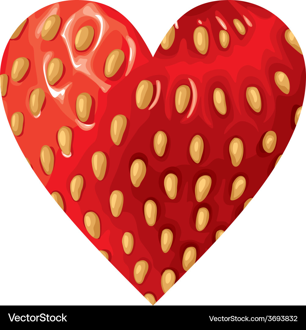 Hearts strawberry Royalty Free Vector Image - VectorStock