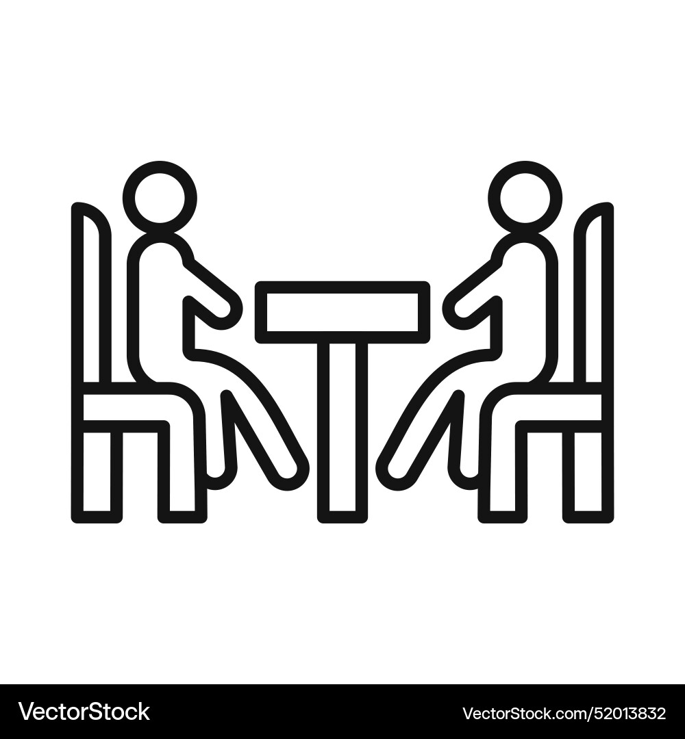 Meeting icon black line art Royalty Free Vector Image