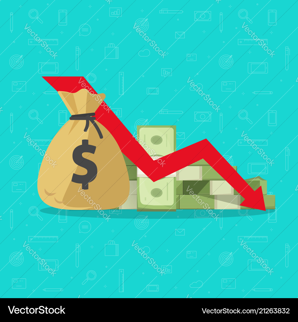 Money loss flat cartoon paper Royalty Free Vector Image