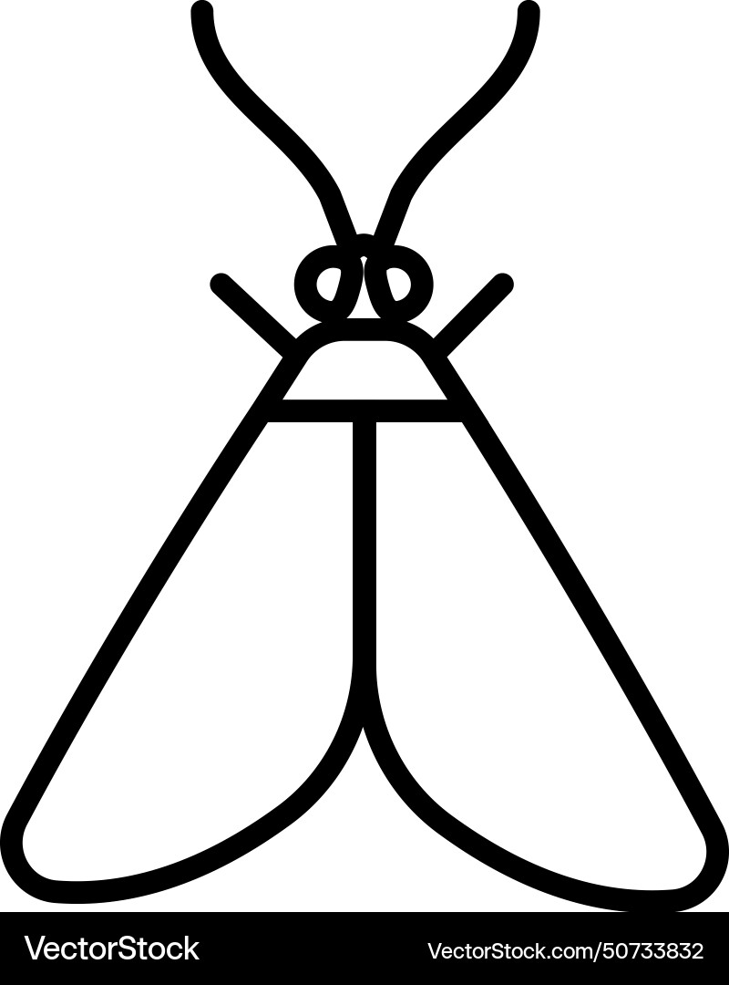 Moth linear icon flying insect winged animal Vector Image