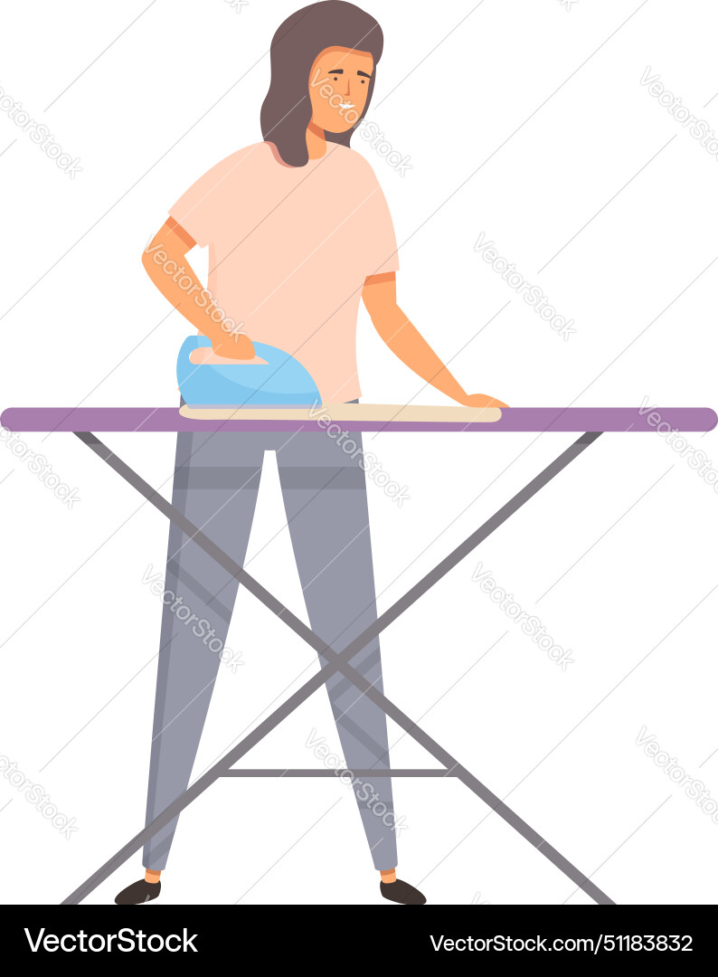 Mother ironing clothes icon cartoon Royalty Free Vector