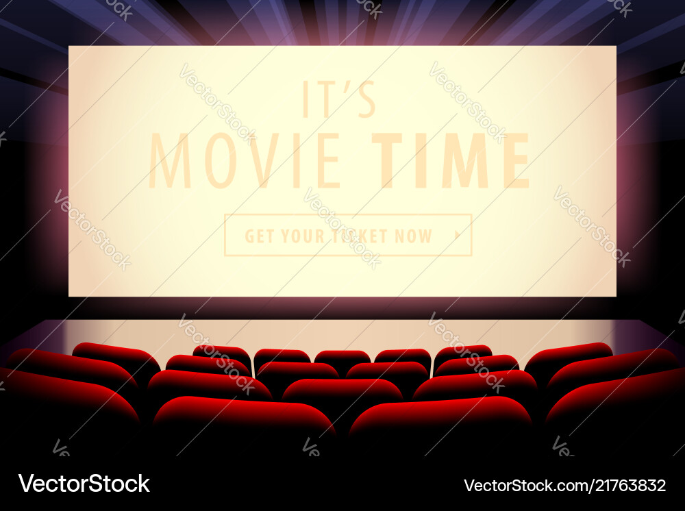 Red Cinema Screen with Velvet Seats Royalty Free Vector