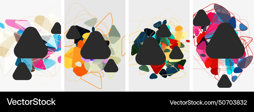 Set of triangle poster backgrounds Royalty Free Vector Image