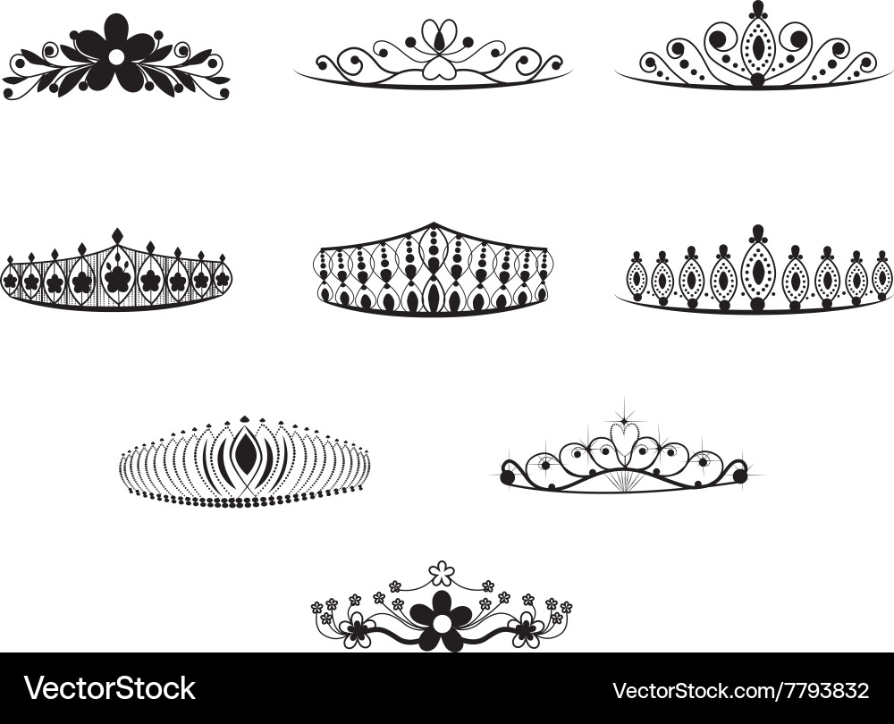 Tiara set Royalty Free Vector Image - VectorStock