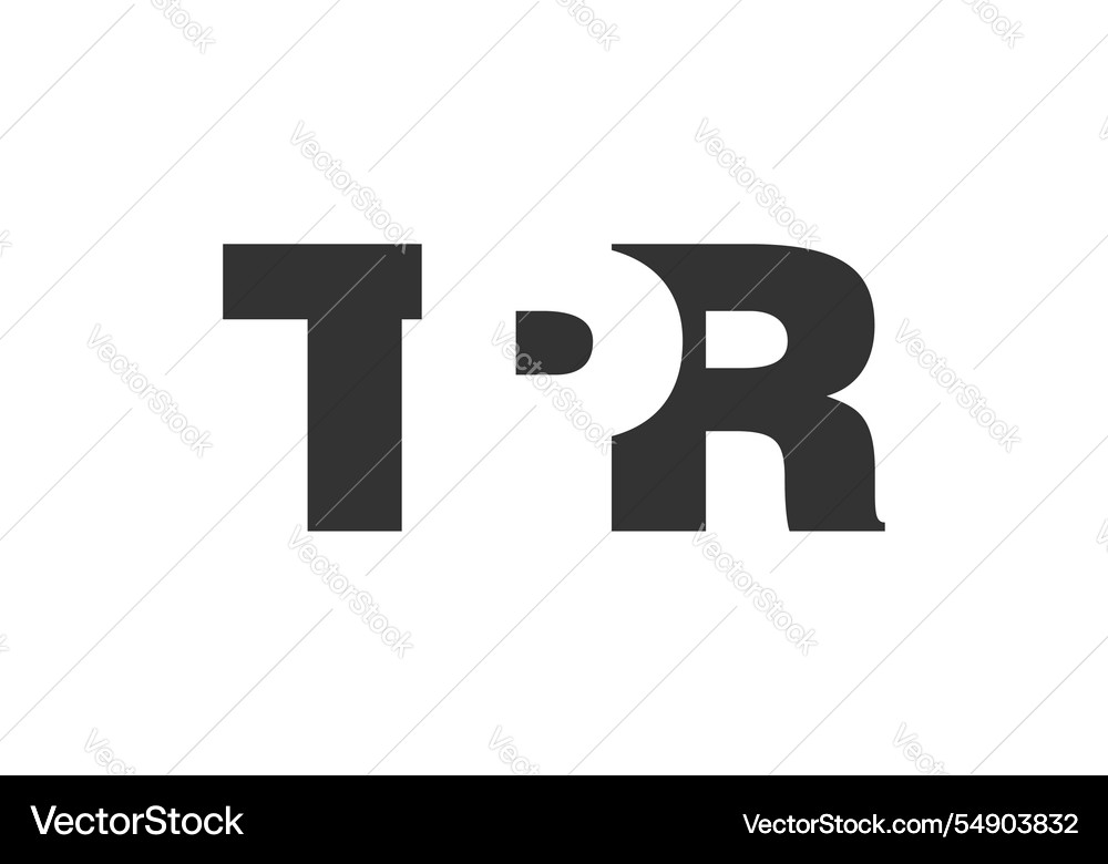 Tpr logo design initial letter t p r bold font Vector Image