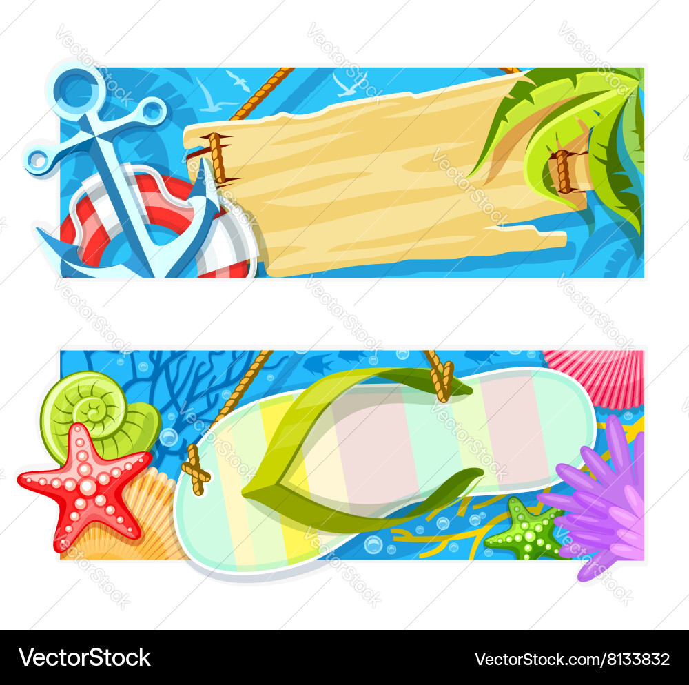 Tropical Beach Banners Royalty Free Vector Image
