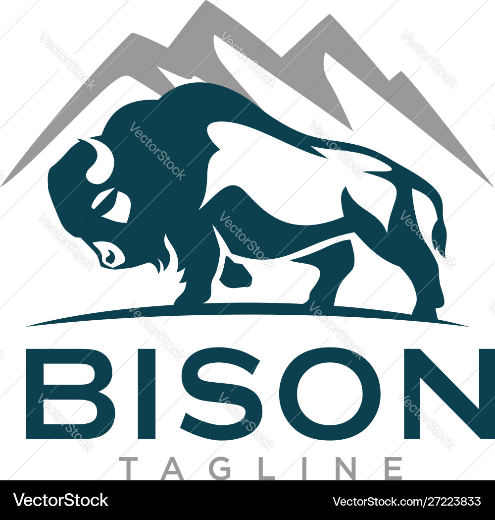 Bison logo templates Royalty Free Vector Image