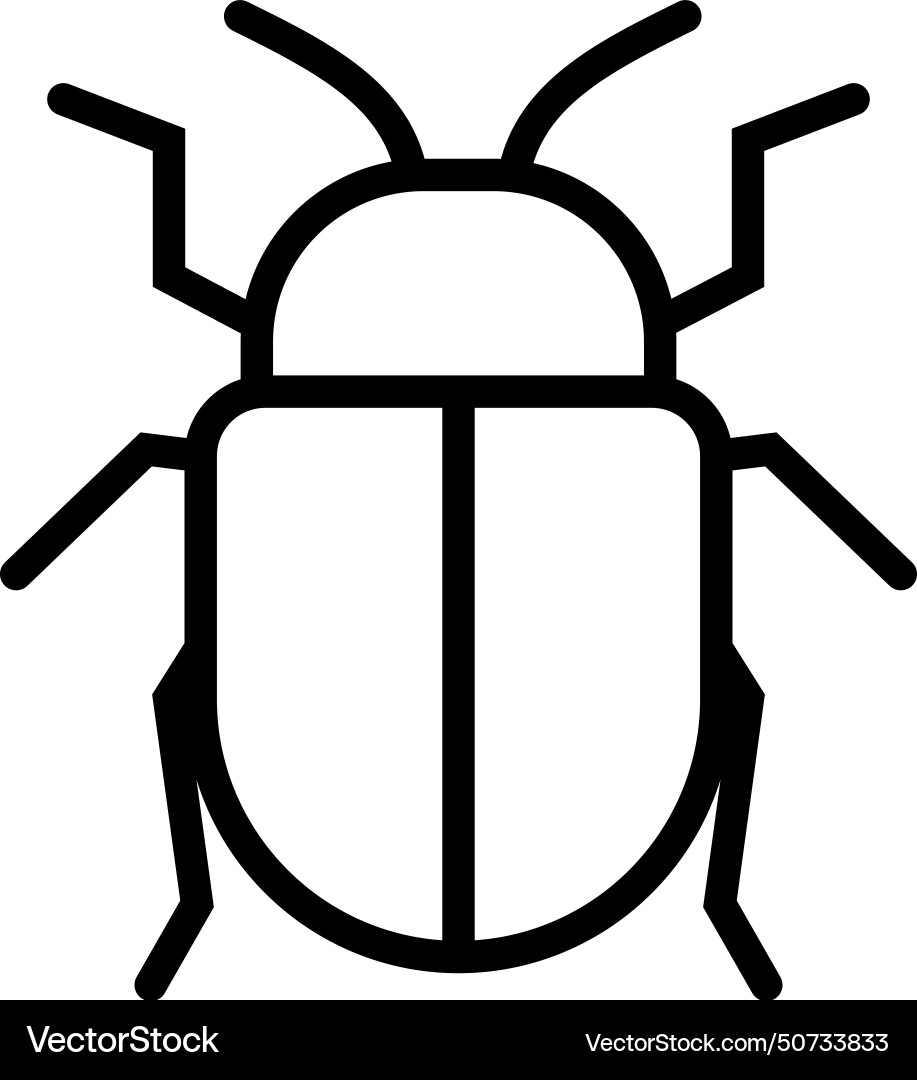 Bug linear icon winged beetle nature symbol Vector Image