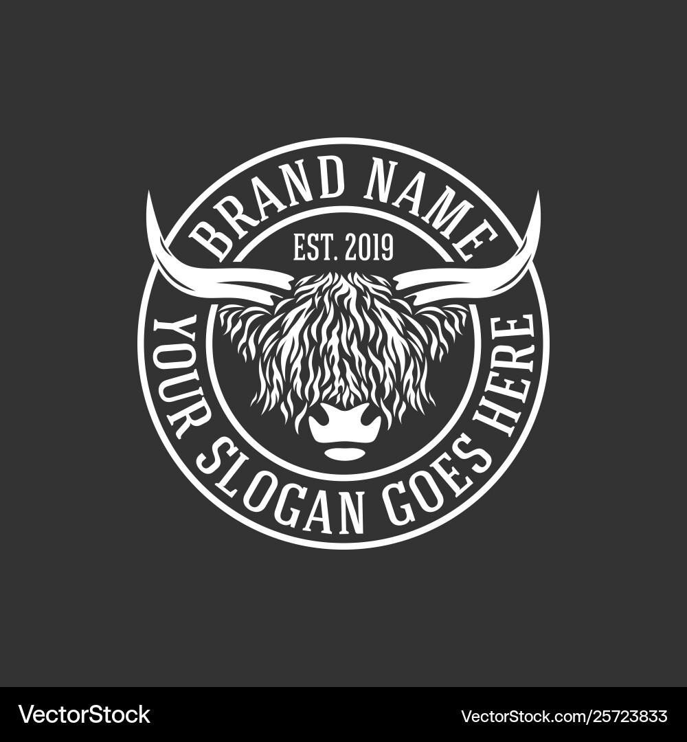 Bull Head Emblem Badge Royalty Free Vector Image