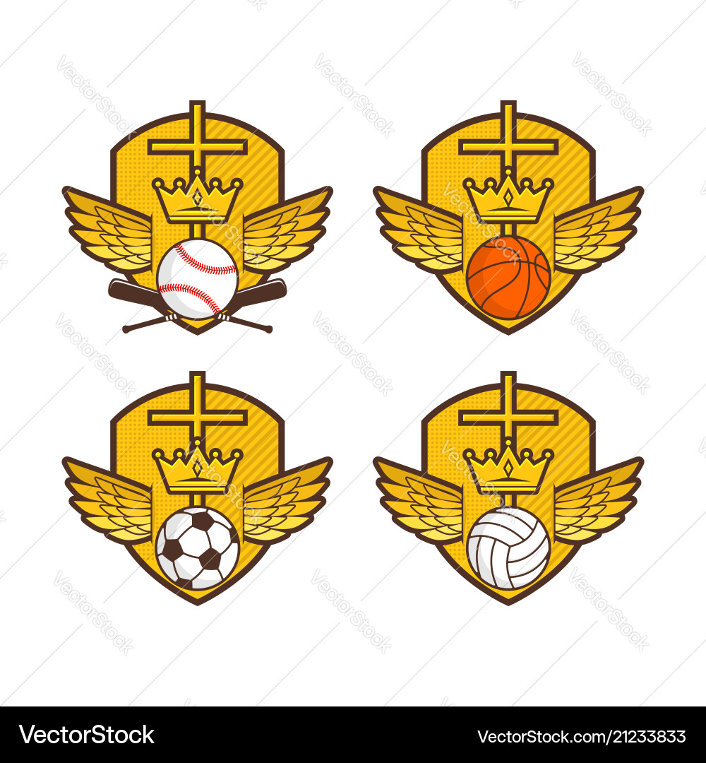 Christian sports logo Royalty Free Vector Image