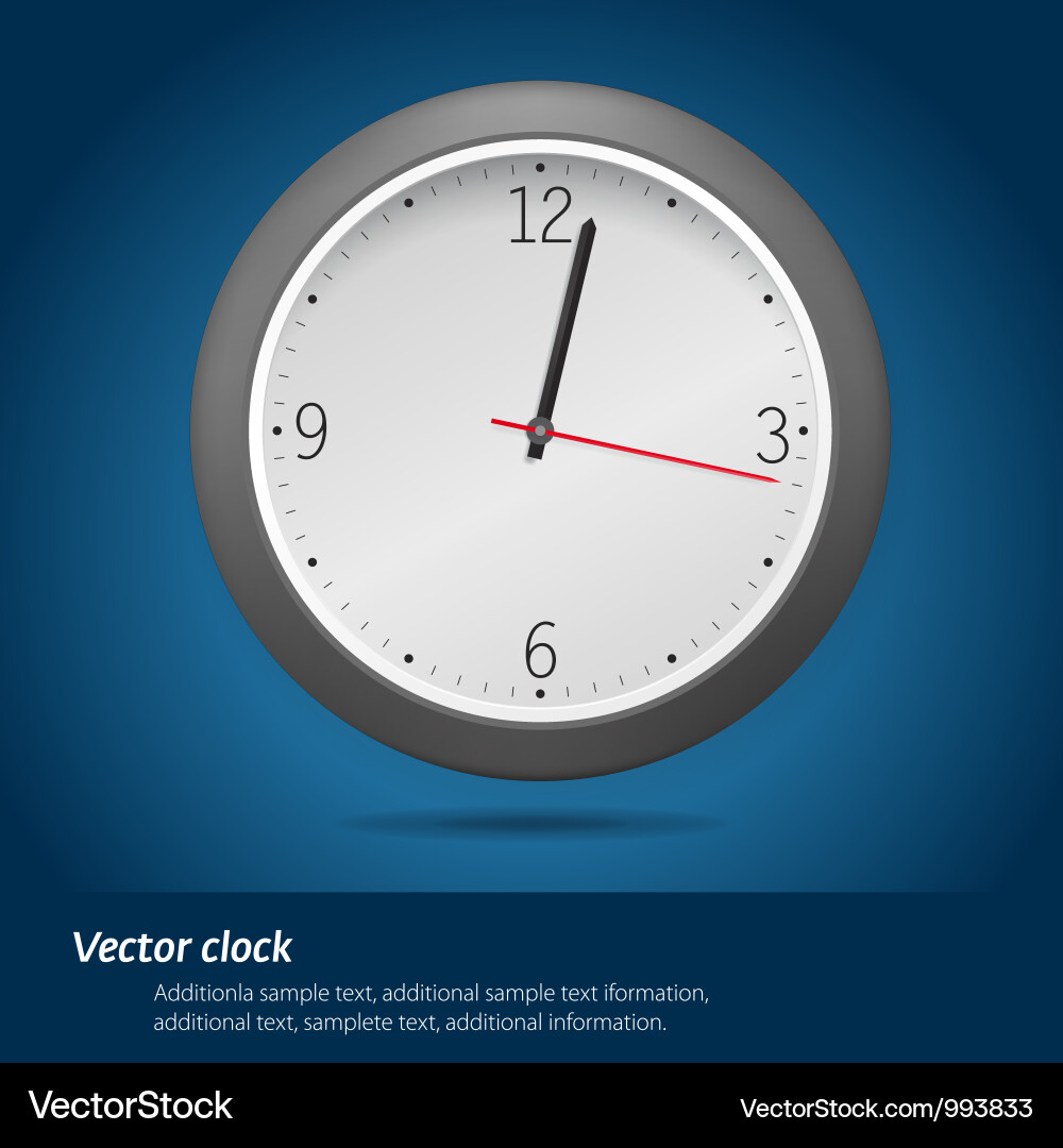 Clock over blue background Royalty Free Vector Image
