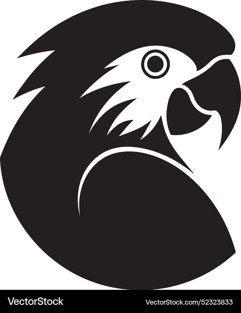 Dynamic parrot monochrome beautygraceful par Vector Image