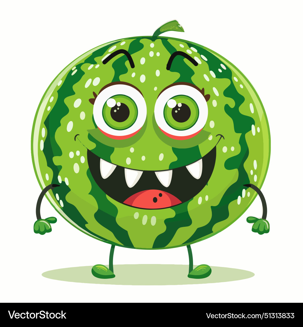 Giggly watermelon cute and funny character Vector Image