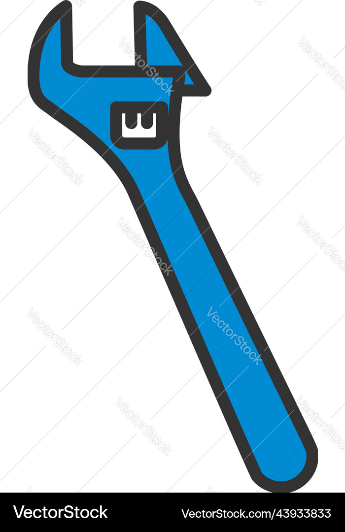 Icon of adjustable wrench Royalty Free Vector Image