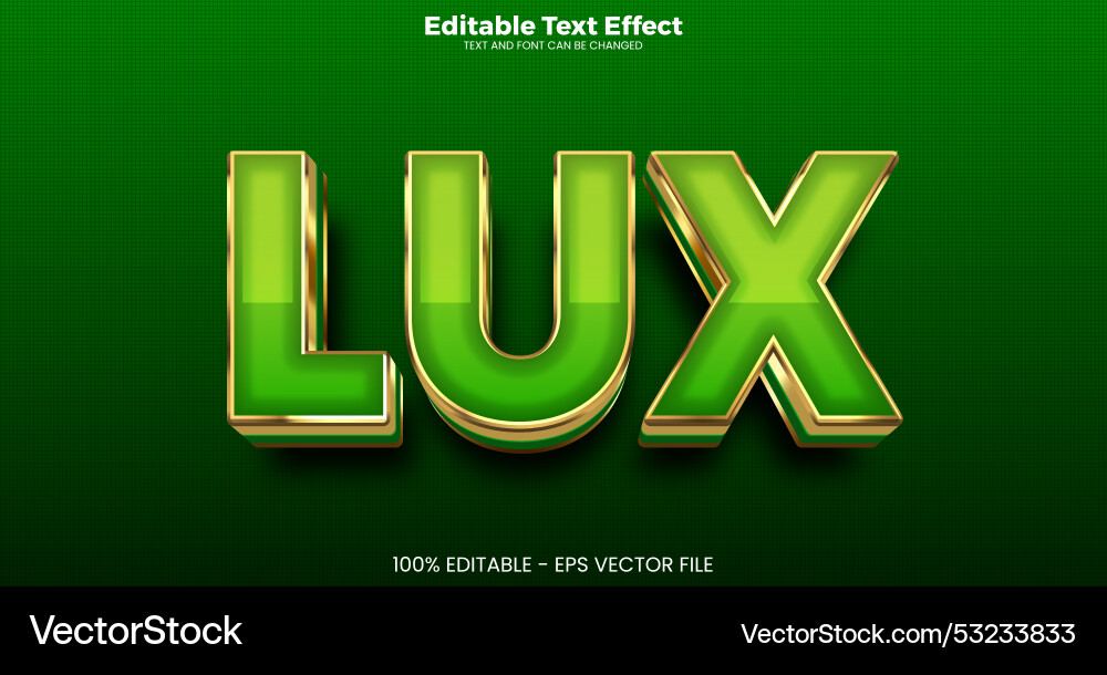 Lux editable text effect in modern trend style Vector Image
