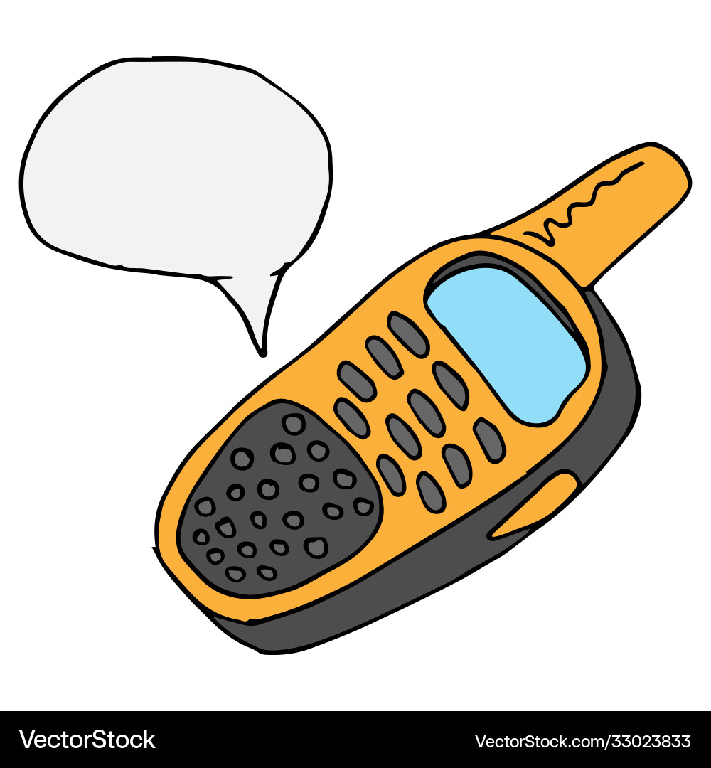 Old walkie talkie an mobile phone hand Royalty Free Vector