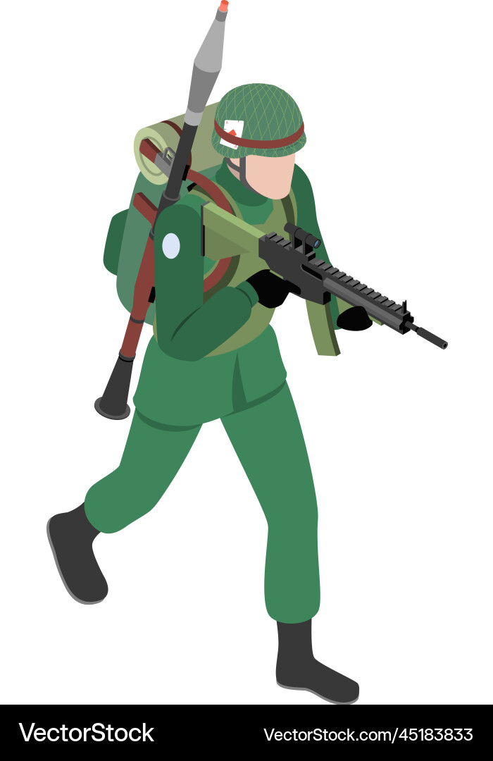 Running army soldier composition Royalty Free Vector Image