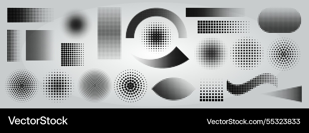Shape geometric dot halftone element Royalty Free Vector