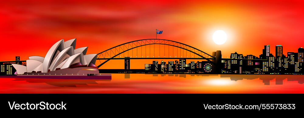 Sydney australia cityscape Royalty Free Vector Image