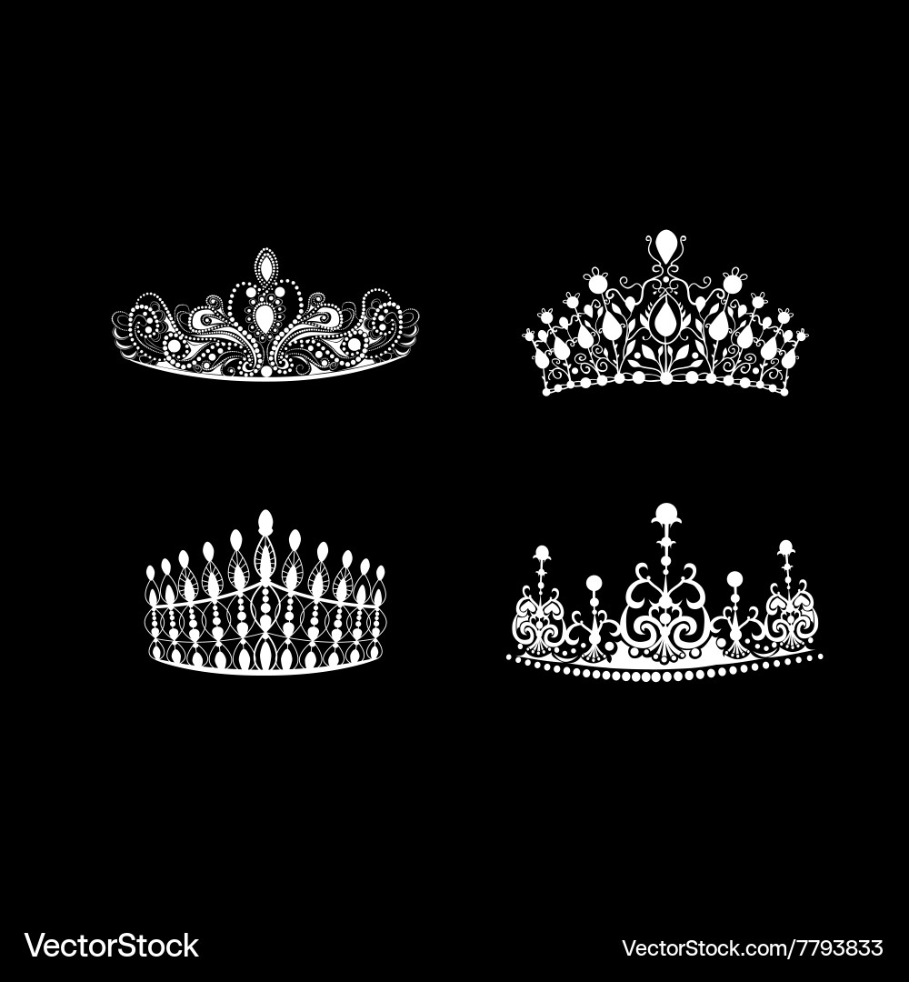 Tiara set Royalty Free Vector Image - VectorStock