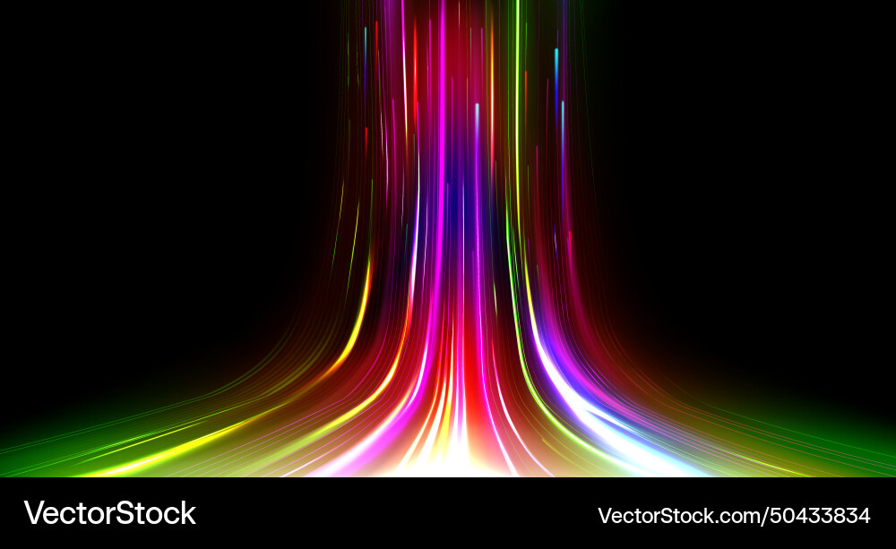 Abstract light speed effect on black background Vector Image